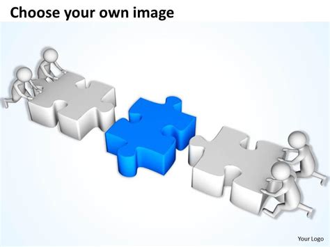 D Men Arranging Red Jigsaw Puzzle Pieces Ppt Graphics Icons Powerpoint PowerPoint Slides