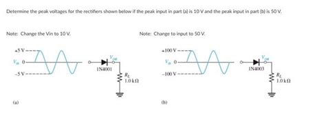 solved determine the peak voltages for the rectifiers shown