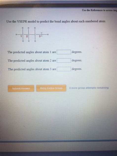 solved use the vsepr model to predict the bond angles about