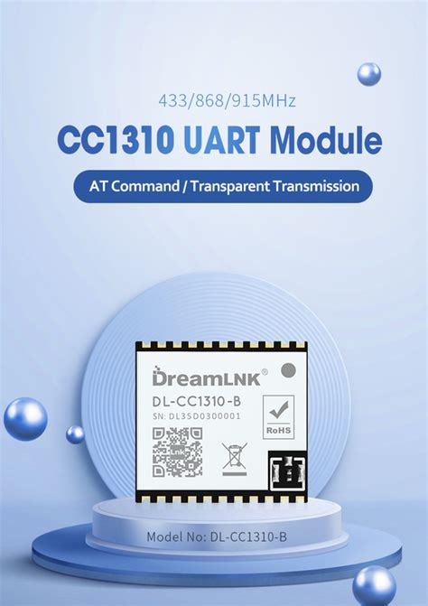 433MHz Transparent UART Transceiver Module With TI CC1310 Chip