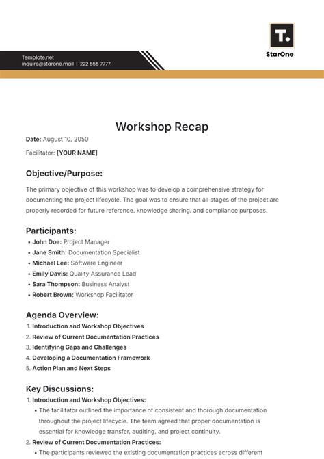 Free Workshop Templates To Edit Online