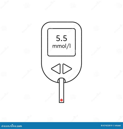Thin Line Glucometer Icon Stock Vector Illustration Of Digital 87422819