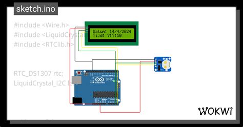 Opdracht11 LCD Klok Wokwi ESP32 STM32 Arduino Simulator