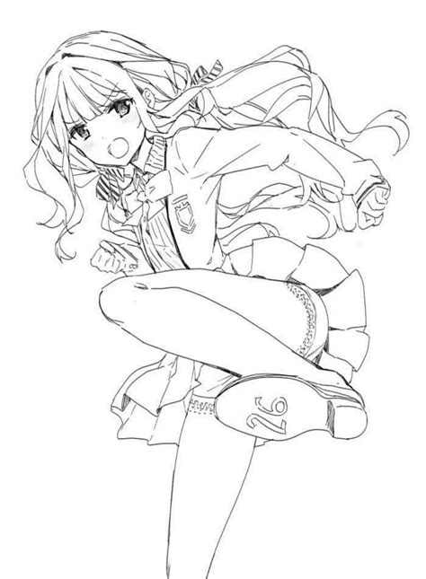 黑白 线稿 女生 花瓣网