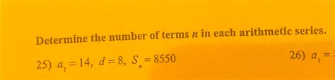 determine the number of terms n ﻿in each arithmetic