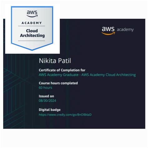 Nikita Patil On Linkedin Cloudcomputing Aws Cloudarchitecting Awsacademy Certification