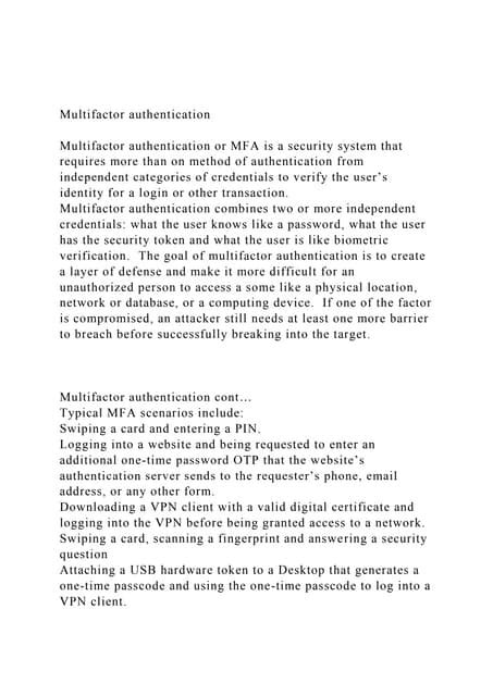 security the power of multi factor authentication pdf