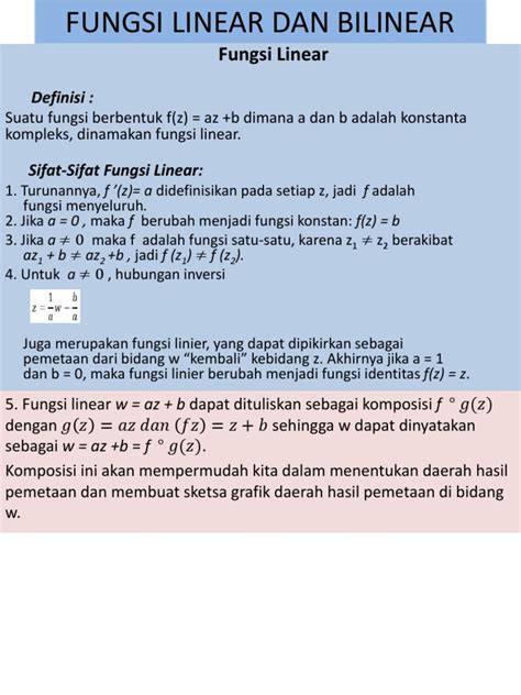fungsi linear dan bilinear pdf