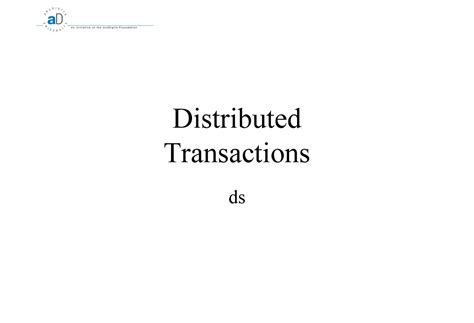 Chapter Distributed System 14 Intro Distributed Transactions Ds