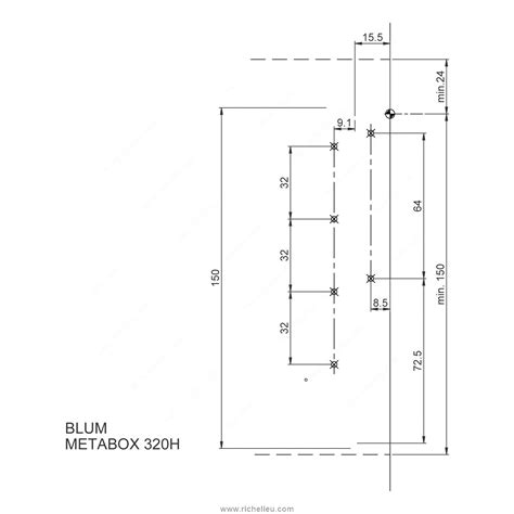 Metabox Standard Drawer H Height Standard Front Fixing Bracket Richelieu Hardware