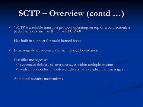 ppt sctp stream control transmission protocol powerpoint presentation
