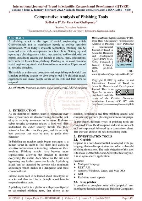 Comparative Analysis Of Phishing Tools Pdf