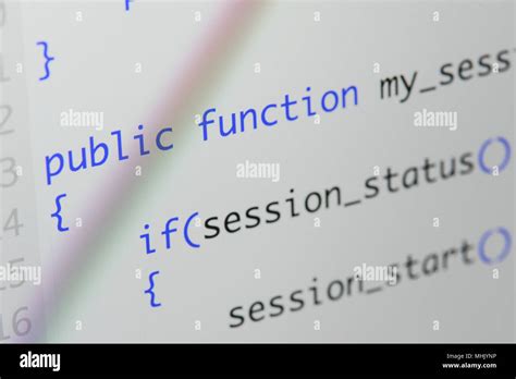 Real Php code developing screen. Programing workflow abstract algorithm ...