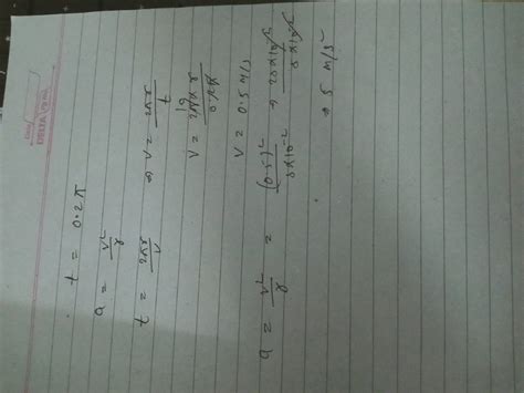 A Particle Moves In A Circle Of Radius Cm With Constant Speed And Time Period Ps The