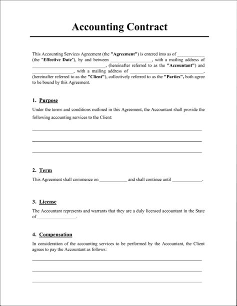 Accounting Contract Template Bunnydoc
