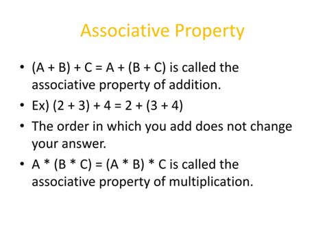 Math Properties Commutative Associative And Distributivepptx