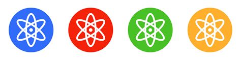 Atomic Icon Set In Different Colors Vector Vector Art At Vecteezy