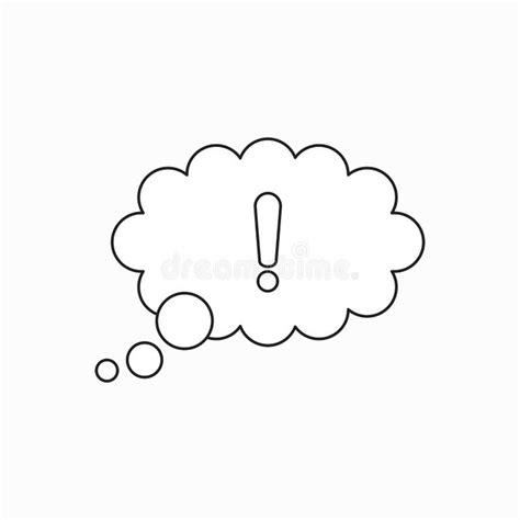 Vector Icon Concept Of Thought Bubble With Exclamaton Mark Stock Vector
