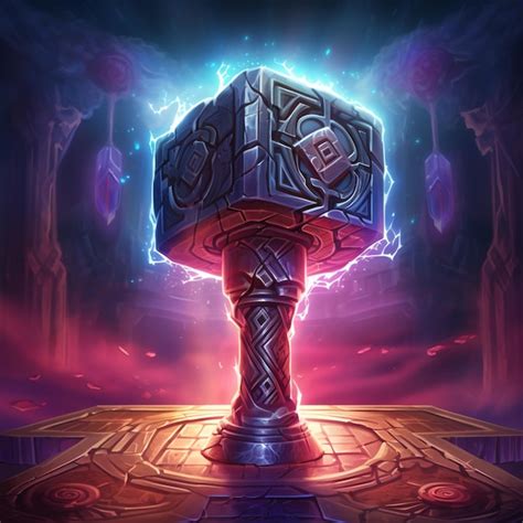 Premium Ai Image Digital Art Illustration Of Thors Hammer Mjolnir Ai Generated Art