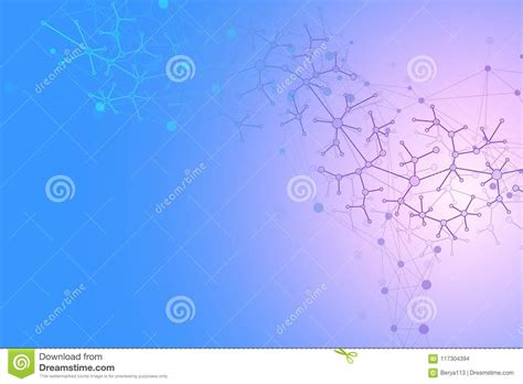 Geometric Abstract Background With Connected Lines And Dots Wave Flow