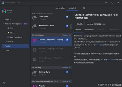 Clion、idea、webstorm2024版本改中文界面clion设置中文 Csdn博客