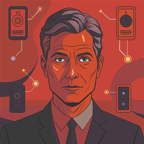 Technology Concept Vector Illustration Featuring Bio Matric Design Flat