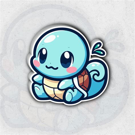 Cuti Squirtle Pickachu Pokémon Glossy Vinyl Sticker Sk Sticker