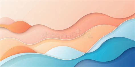 Abstract Layered Wave Design With Pastel Color Palette Generative Ai Stock Illustration