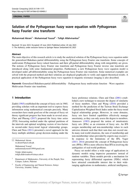 Solution Of The Pythagorean Fuzzy Wave Equation With Pythagorean Fuzzy Fourier Sine Transform