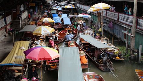 시암 출발 담넌사두억 수상시장 And 위험한 기찻길 시장 반일투어 한국인 전용