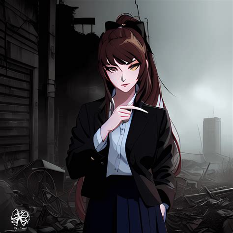 Stable Diffusion, 10 AI-generated images of Dark Monika (a non ...