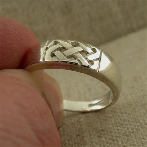Mens Sterling Silver Celtic Knot Wedding Ring — Unique Celtic Wedding