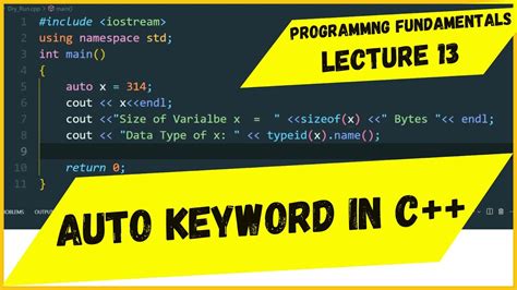 Programming Fundamentals Lecture 13 Auto Keyword In C Finding Data Type Of Variable