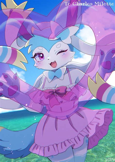 Seaside Sylveon By Aruma Ribbon R Eevee