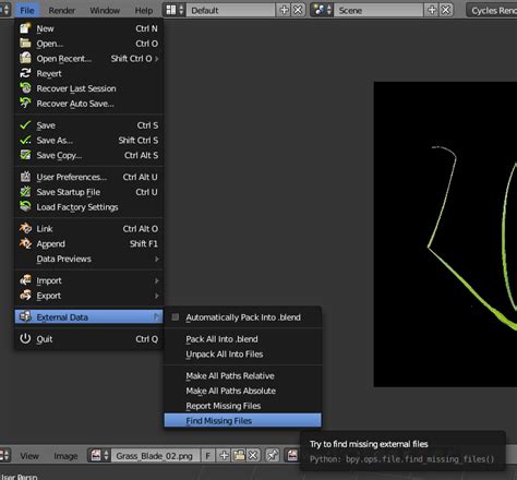 Find Missing Files Option In Blender 278 Talk Gamedevtv