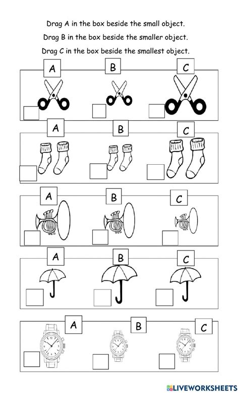 Small Smaller Smallest Worksheets For Kindergarten