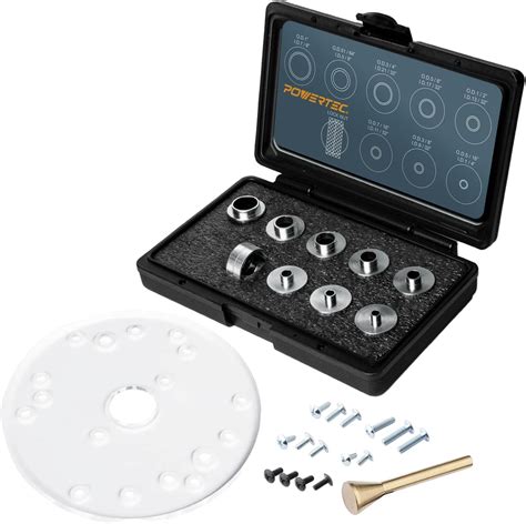 Brandclub Powertec Dia 6 1 2 Router Base Plate And 10pcs 5 16 To 1 Short Shank Router Template