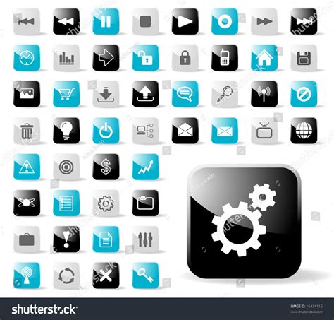 Glossy Icon Set Web Applications Vector Stock Vector Royalty Free Shutterstock
