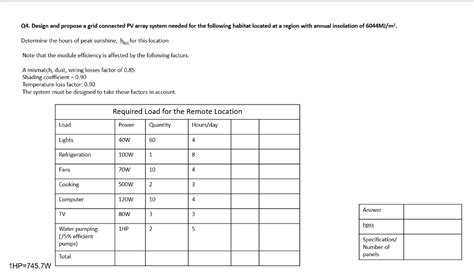 Solved Q Design And Propose A Grid Connected PV Array Chegg