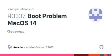 Boot Problem Macos 14 · Issue 3337 · Sonic Pi Netsonic Pi · Github