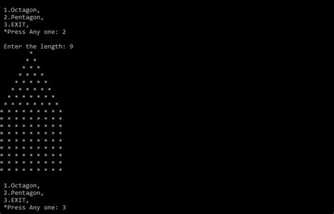 Solved How To Create Octagons And Pentagon Using Asterisks Using