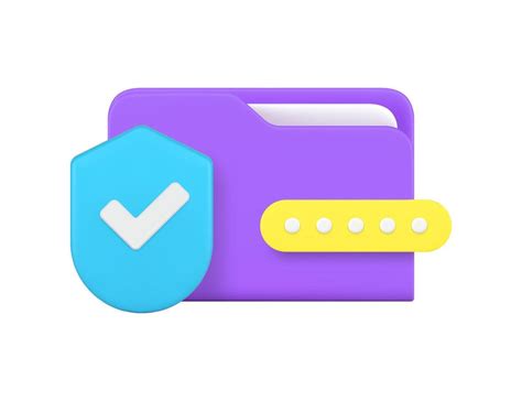 Document Folder Data Information Protection Password Access Safety Storage 3d Icon Realistic