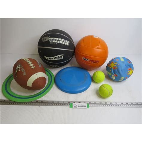Assorted Balls And Frisbees