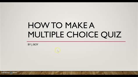how to create a multiple choice quiz on powerpoint youtube