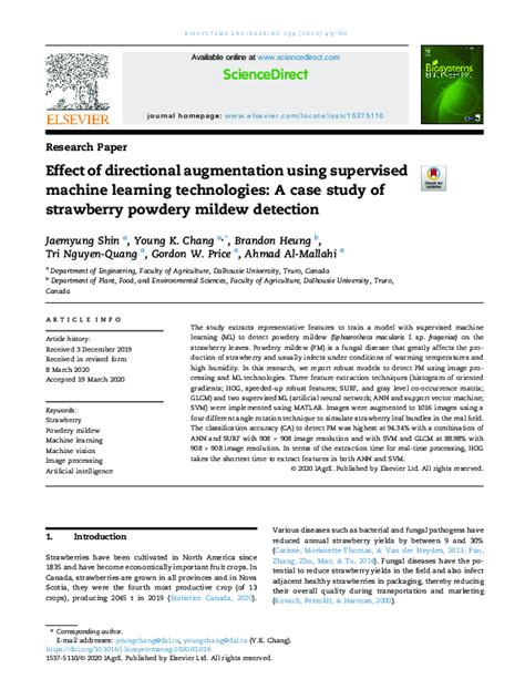 Pdf Effect Of Directional Augmentation Using Supervised Machine Learning Technologies A Case