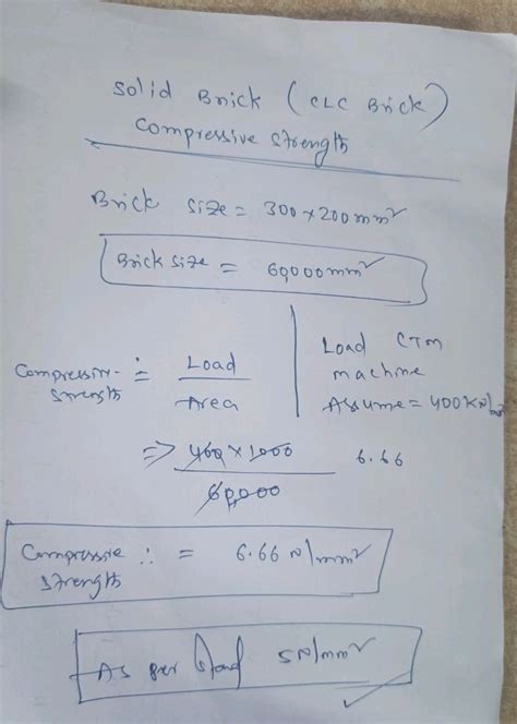 Kolpula Prashanth On Linkedin Compressive Strength Of A Solid Brick Clc Brick Size 300×200×