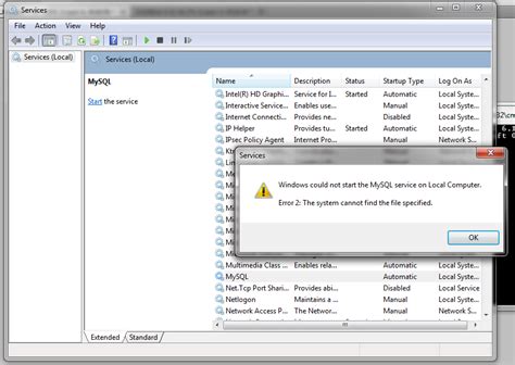 Xampp Windows Could Not Start The Mysql Service On Local Computer Error 2 The System