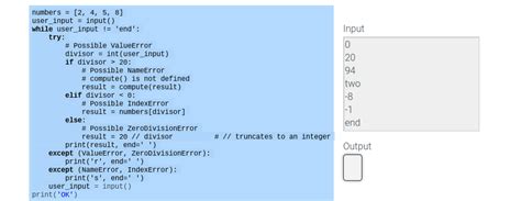 Solved Input 0 20 Numbers 2 4 5 8 Userinput
