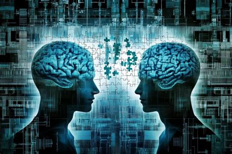 Neurocognitive Neural Circuit Two Individuals Connected By Digital Brain Networks Representing