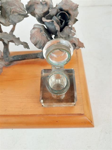 Lode Van Boeckel Inkwell Holder With Wrought Iron Rosette Piet Jonker